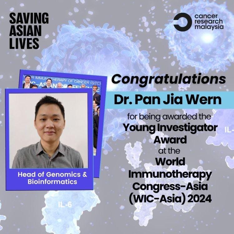 Dr Pan Jia Wern honoured at World Immunotherapy Congress-Asia - Cancer ...